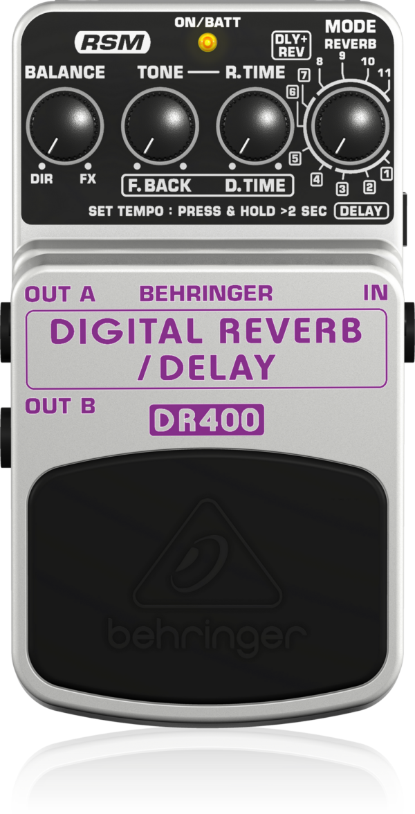 DR400 | Behringer | Pedal de efectos de retardo/reverberación estéreo ...