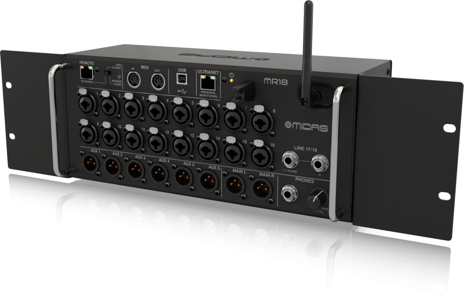 MIDAS MR18 Consola digital de 18 canales formato pequeño - Ultramar Audio