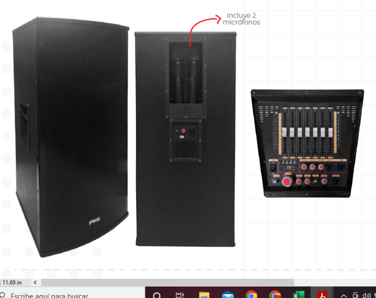 MRS KT-115 Set de Cajas Acústicas Activo/Pasivo 2 Vías 2000W C/Mic. Inalámbrico.