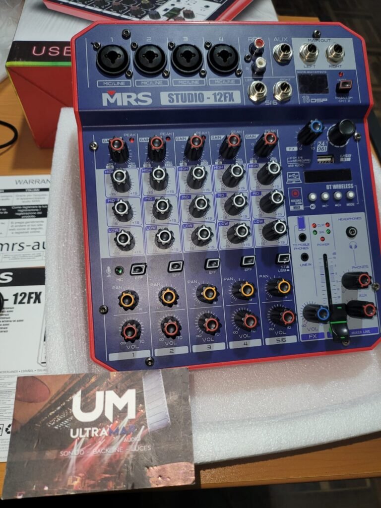 MRS-STUDIO 12FX Mezclador Inalámbrico BT de 12 Canales con Interfaz de ...