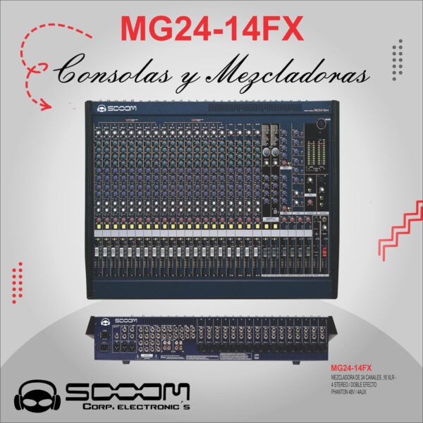 MG24/14FX | SOOOM | Mixer de 16 canales con efectos - Ultramar Audio