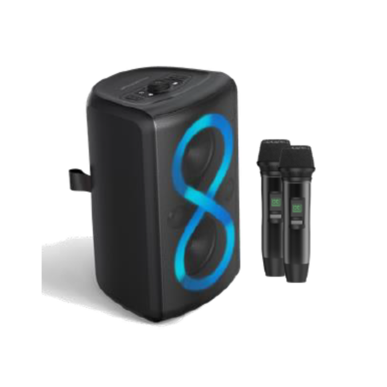 Monster Cycle Altavoz Portátil de 80W y 2 Micrófonos inalámbricos